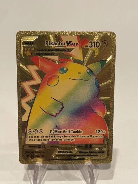 PIKACHU VMAX GIGANTAMAX Gold Foil Pokemon Card 044/185 310hp 120+dmg ...