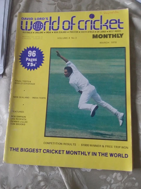1976 WORLD OF Cricket Monthly - Bob Simpson in cricket magazine EUR 6 ...