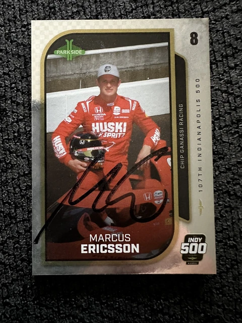 2024 PARKSIDE INDY Car Trading Card 500 Signed Marcus Ericsson Parallel ...