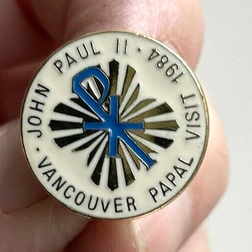 1984 POPE PAPAL Visit Vancouver John Paul II BC Canada Enamel Holy Hat ...