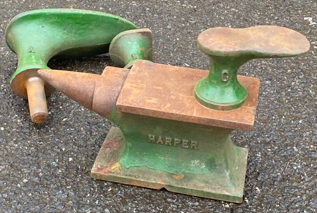 A RARE VINTAGE Harper 4006 Cobblers Anvil With 2 Lasts Cobblers Tool ...