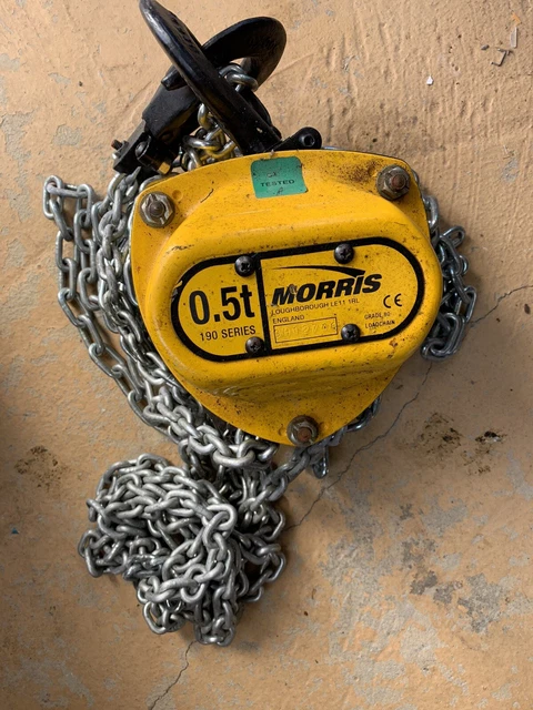 MORRIS 0.5 TON 190 Series Chain Block & Tackle Chain Hoist Load Chain ...