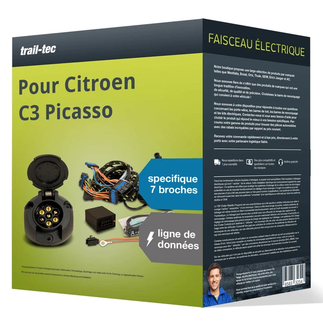FAISCEAU SPÉCIFIQUE AU véhicule 7 broches pour CITROEN C3 Picasso ...