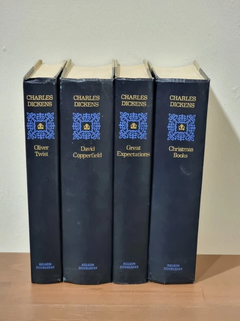 4 X CHARLES Dickens Books Nelson Doubleday HC Christmas Oliver David ...