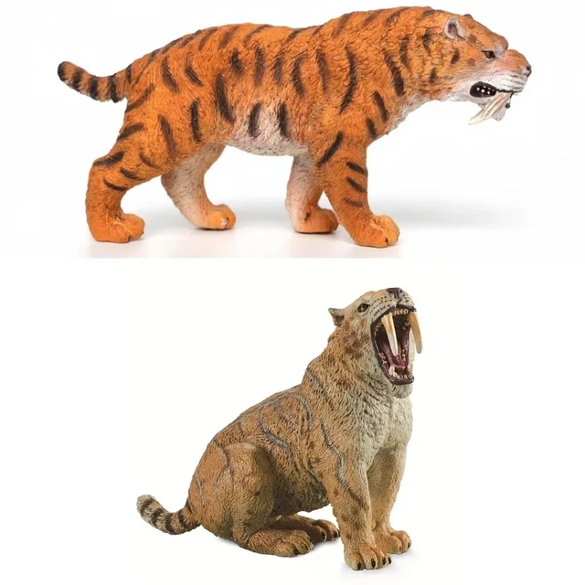 TNG MACHAIRODUS SMILODON Model Saber-toothed Tiger Animal Figure Toys ...