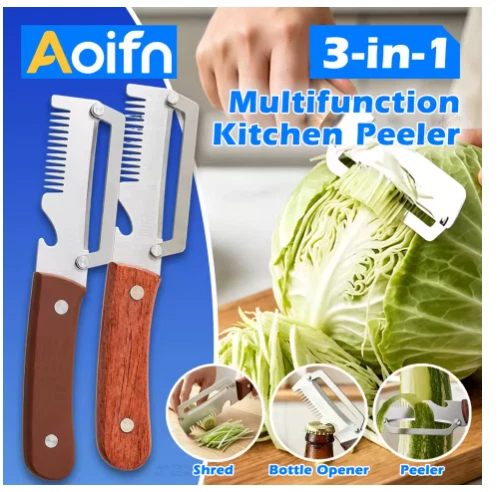 NEW 2 IN 1 Multi-Functional Vegetable Peeler for Kitchen Stainless ...