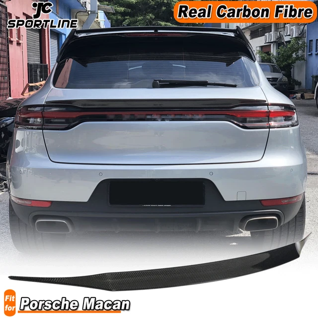 REAL CARBON FIBER Rear Middle Trunk Spoiler Wing Fit For Porsche Macan ...