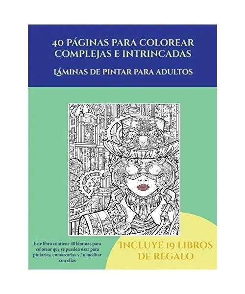 LÁMINAS DE PINTAR para adultos (40 páginas para colorear complejas e intrincad EUR 20,49 ...