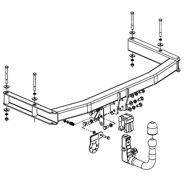 Autohak Ahk FÜr Audi A4 Stufenheck B7 04 07 Vertikal Abn 13 Pol Ecs