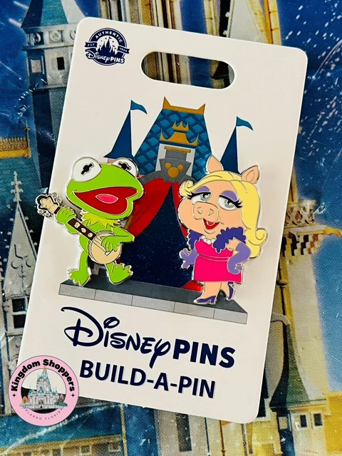 2025 DISNEY PARKS Muppets Kermit The Frog & Miss Piggy Build A Pin 2 ...