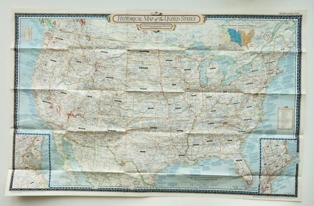 NATIONAL GEOGRAPHIC SHEET Map Vintage Historical Map of The United ...