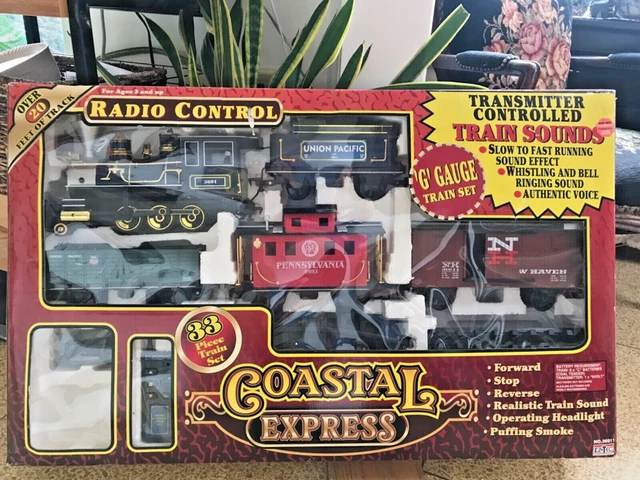 REMOTE CONTROL TRAIN Coastal Express 33pc G Gauge Train Set EZ TEC ...