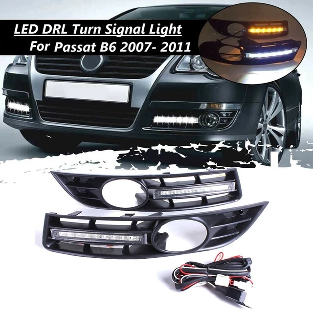 PHARES ANTIBROUILLARD PARE-CHOCS Grilles de Calandre + DRL LED pour B6 ...