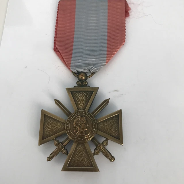 WW2 FRENCH MEDAL Croix De Guerre War Cross For the Foreign Operational ...