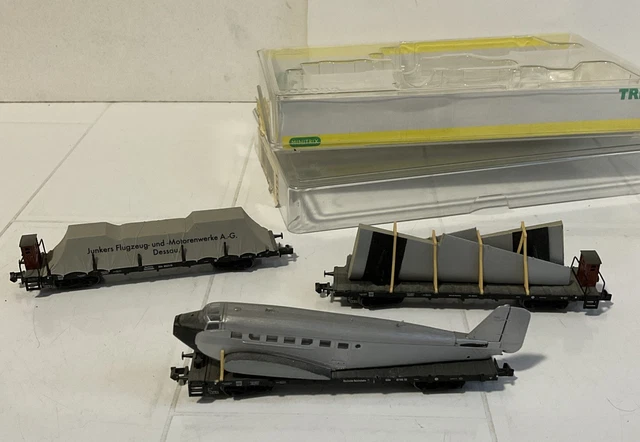 TRIX 15152 .MINITRIX. Airplane Freight Car Set. .german State Railroad ...