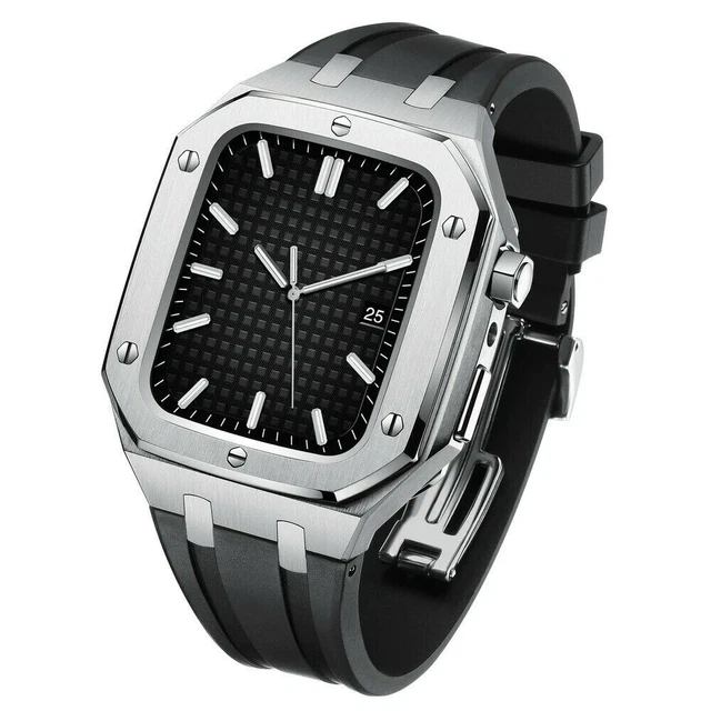 AP ROYAL OAK Mod For Apple Watch S8 S7 45mm Stainless Steel Case ...