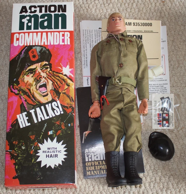 VINTAGE ACTION MAN 40th anniversar blonde hair talking commander boxed ...