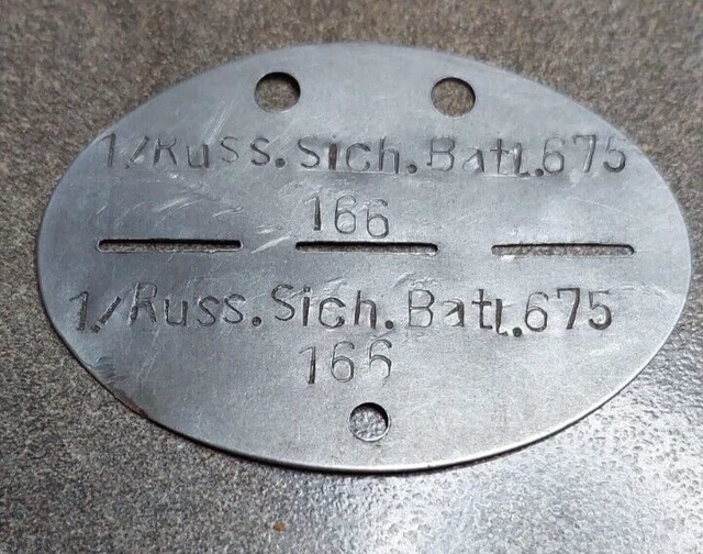 WW2 GERMAN DOG Tag - Russian Secuirity Battalion (collaborators) RARE ...