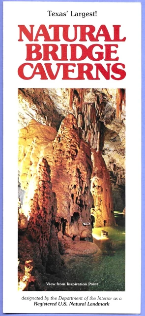 VINTAGE NATURAL BRIDGE Caverns Texas Brochure Travel Tourist 1970s £9. ...