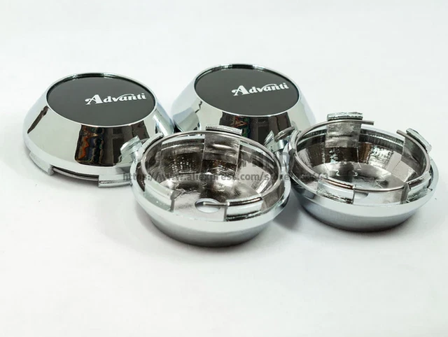 4X65MM ADVANTI BLACK Silver Emblems Badges Wheel Center Hub Cap Rims ...