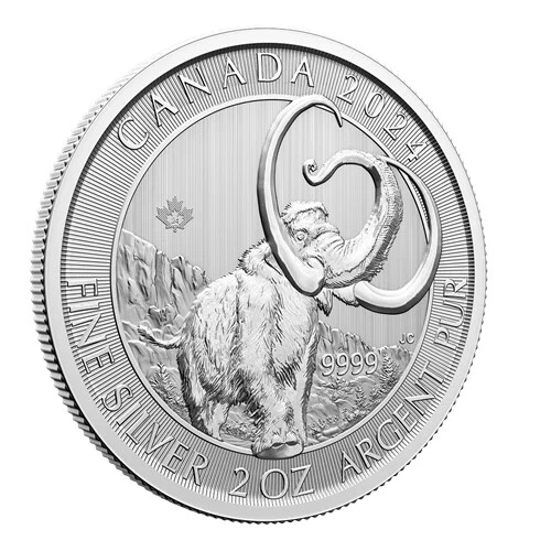 2024 ICE AGE Woolly Mammoth 2oz .9999 silver coin Canada. Ready to ship ...