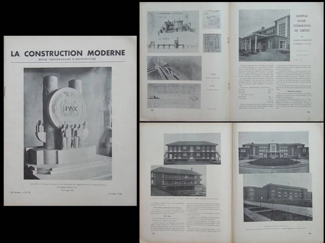 CONSTRUCTION MODERNE N°30 1938 HOPITAL INTERCOMMUNAL CRETEIL, SALON ... CONSTRUCTION MODERNE N°30 1938 HOPITAL INTERCOMMUNAL CRETEIL, SALON ...