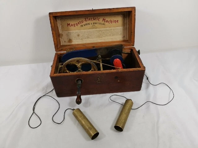 ANTIQUE MAGNETO ELECTRIC SHOCK THERAPY MACHINE VICTORIAN Medical Id1161 ...