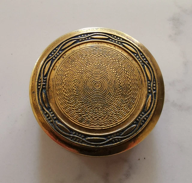 ANCIENNE BOITE À Pilule Poudre Miniature Métal Guilloché Parfum Cheramy ...