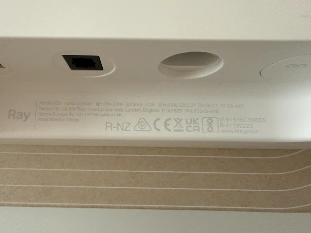 SONOS RAY SOUNDBAR - hardly used - White £150.00 - PicClick UK