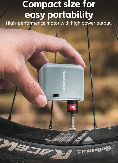 ROCKBROS AS1 MINI Electric Tire Pump Cube Tiny Bicycle Inflator ...