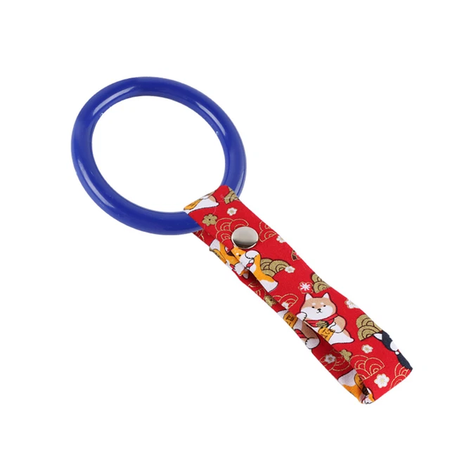CAR ACCESSORY JDM Round TSURIKAWA Blue Ring Handle Strap Nylon Red Dogs ...