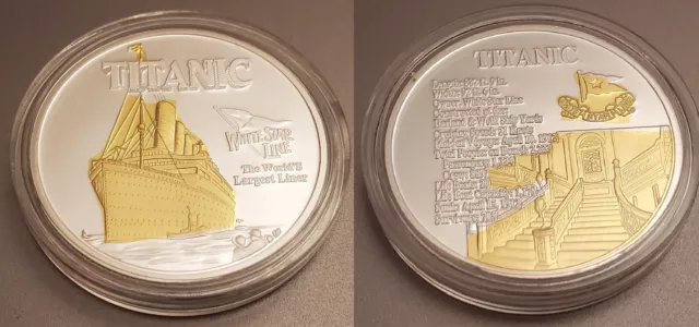 TITANIC GOLD SILVER First Class Stair Case Coin Film Famous Ship Boat ...
