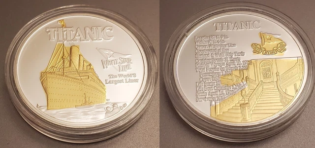 TITANIC GOLD SILVER Stair Case Coin Movie Disaster Sinking New York ...