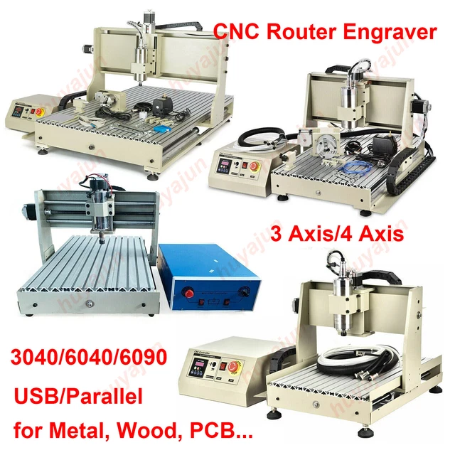 CNC 6090 6040 3040 3/4Axis Router Engraver DIY Engraving Milling ...