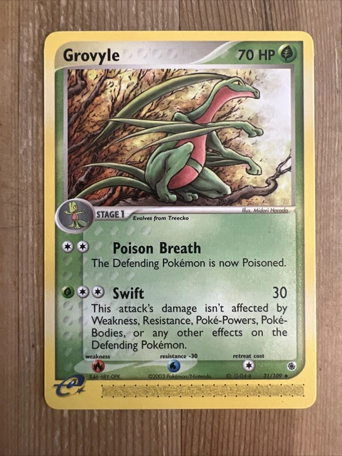 POKÉMON TCG GROVYLE EX Ruby and Sapphire 31/109 Regular Uncommon NM $3. ...
