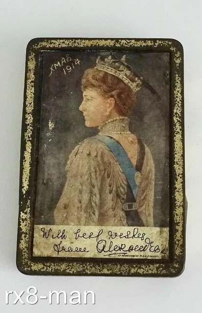 WW1 WORLD WAR One Rare Genuine Queen Alexandra 1914 Christmas Tin £21. ...