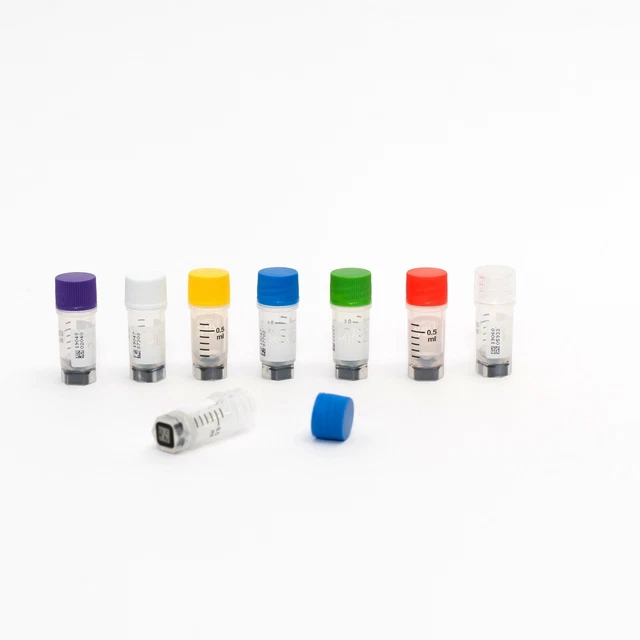 CRYOGENIC VIALS-MULTI BARCODES, External Thread, 0.5ml, 25 Sets/Bag ...