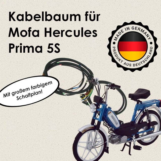 MADE IN GERMANY 🇩🇪 Kabelbaum Hercules Prima 5S 5 4S 4 | Farbiger ...