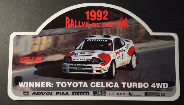 PROMOTIONAL STICKERS TOYOTA Celica Turbo 4WD Rally De Spain 1992 Repsol ...