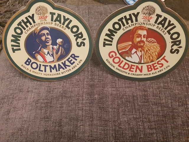 2 TIMOTHY TAYLOR brewery Boltmaker, Golden Best, real ale beer pump ...