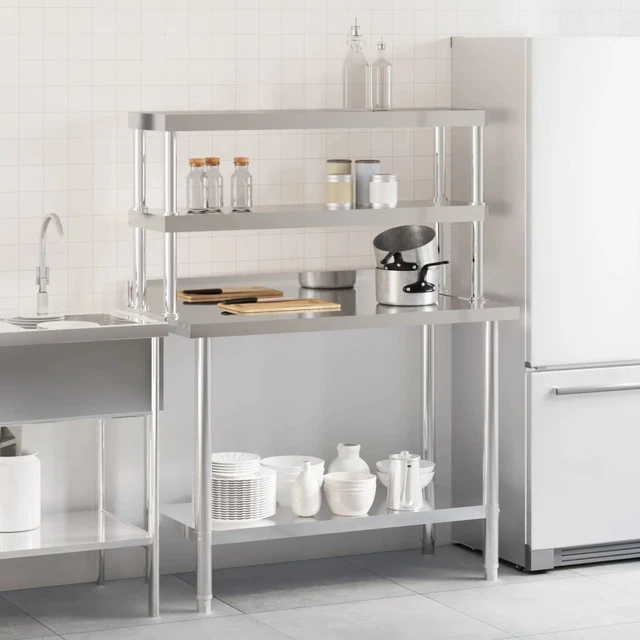 STAINLESS STEEL KITCHEN Bench Food Prep Table Work Shelf Benches ...