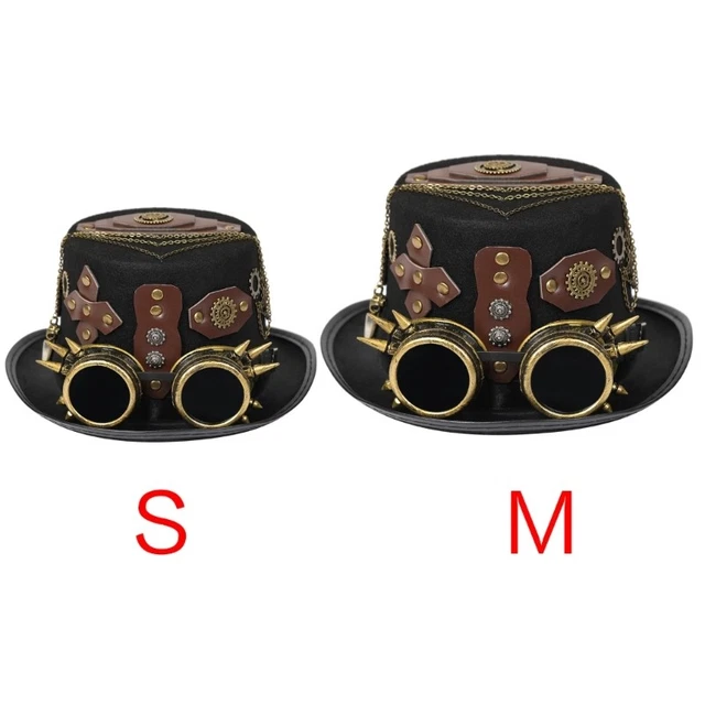 PUNK TOP HAT With Goggles Costume Accessories for Male Female Cosers £ ...