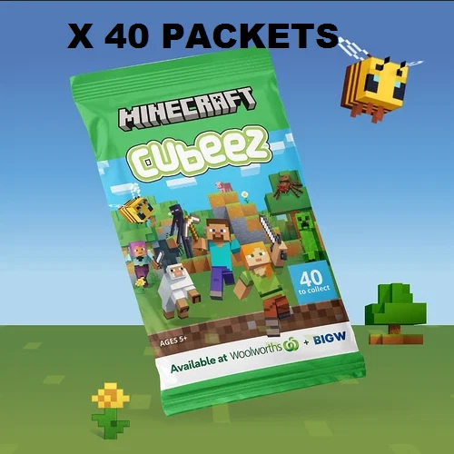 NEW MINECRAFT CUBEEZ 2025 Woolworths x 60 Unopened Packs $40.00 ...