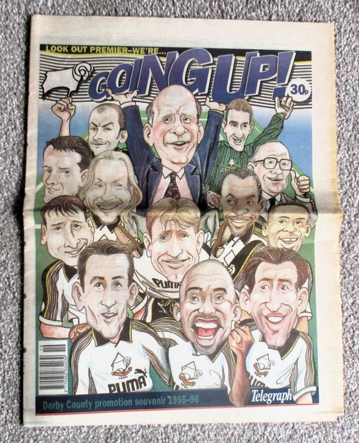 DERBY COUNTY PROMOTION Souvenir 1995-96 Going Up, Telegraph Souvenir. £ ...