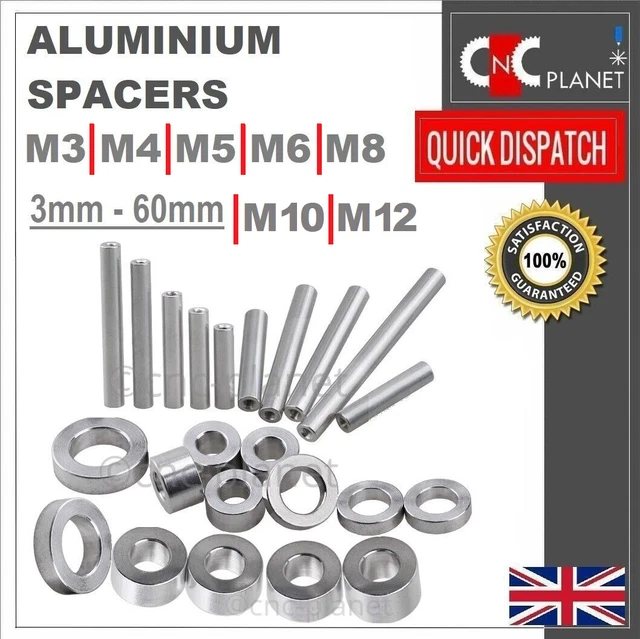 ALUMINIUM STANDOFF SPACERS M3 M4 M5 M6 M8 stand off collar Round spacer ...