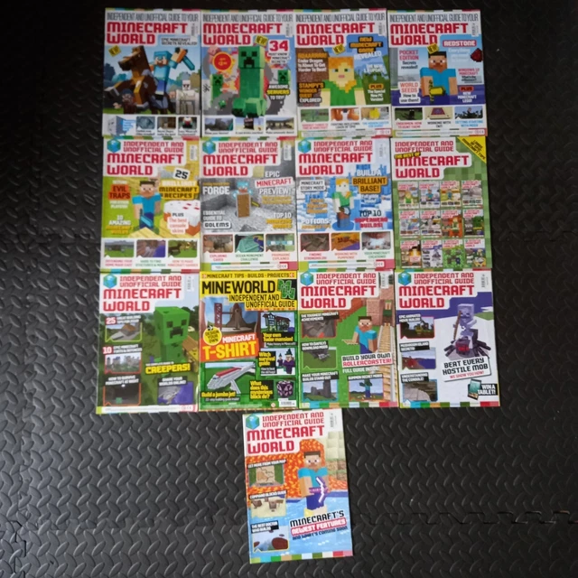 MINECRAFT WORLD MAGAZINES x 12. issues 1 to 7, 10, 13, 14, 25 & The ...