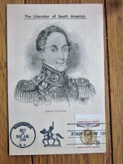 CARTE FD SIMON Bolivar Liberator Of South American Champion Liberty ...
