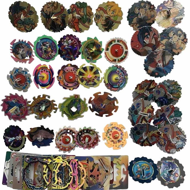 TWISTIES BEYBLADE MEGA Tazo Topz Discs Bulk Lot X 36 Gold Silver Holo ...