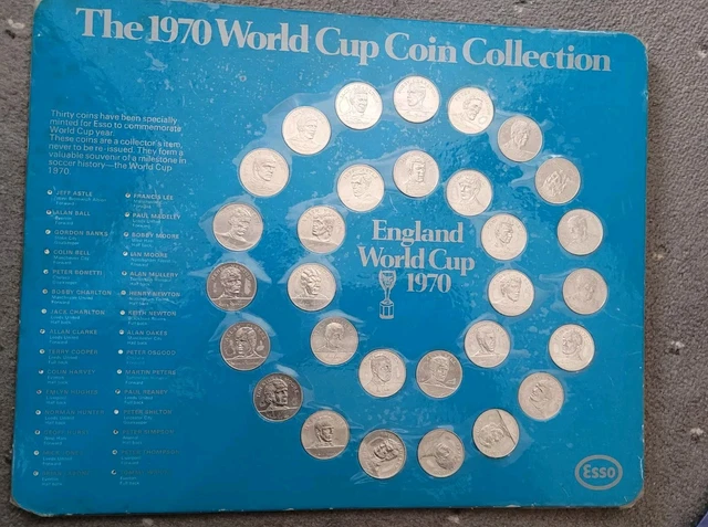 THE 1970 ENGLAND World Cup Coin Collection - Complete - Esso £5.00 ...
