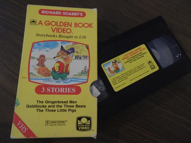 RICHARD SCARRY GOLDEN Book Video Vhs Animal Nursery Tales Kids Cartoons ...